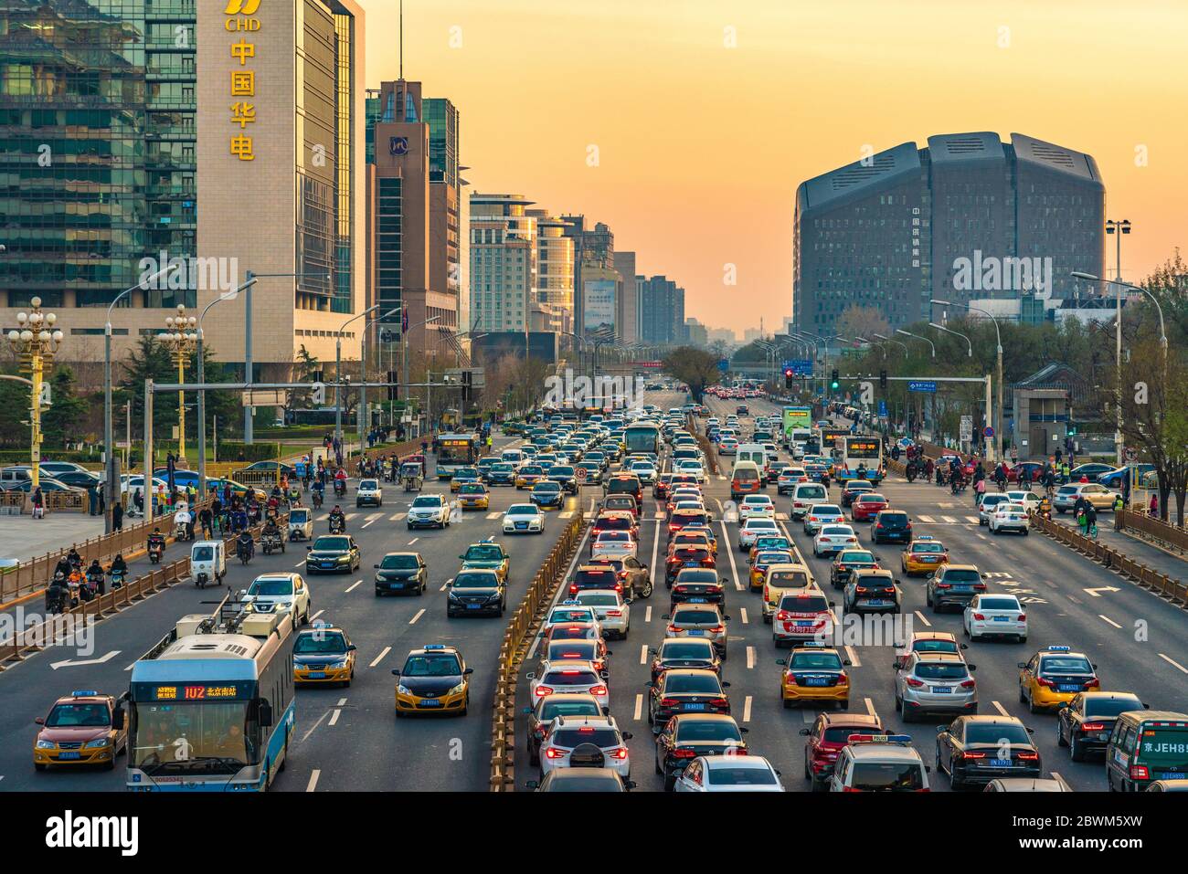 BEIJING, CHINA - NOVEMBER 26: View of Xuanwumen Street, a busy city ...