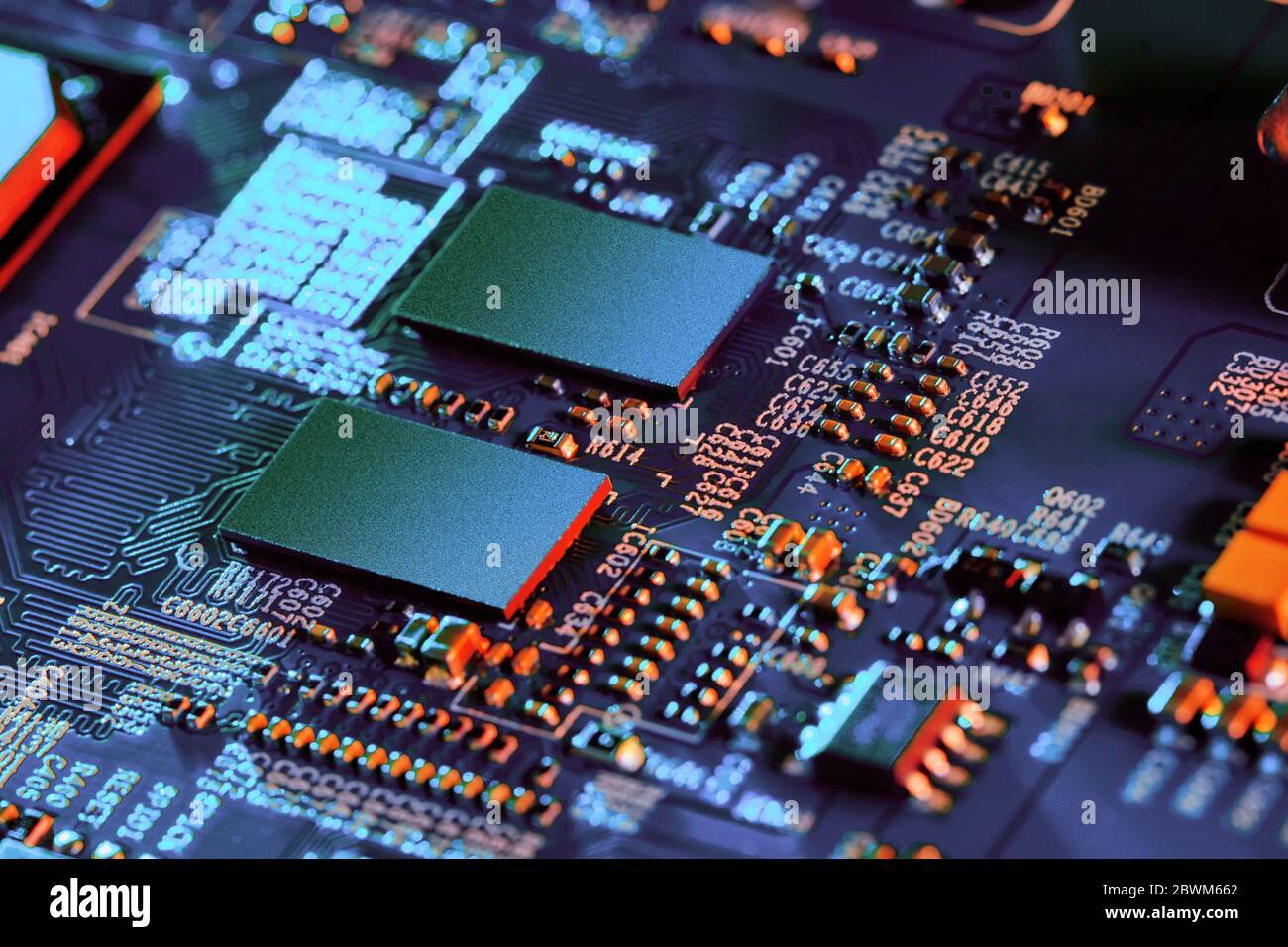Electronic circuit board part of electronic machine component concept ...