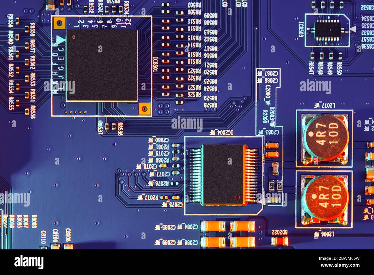 Electronic circuit board part of electronic machine component concept ...