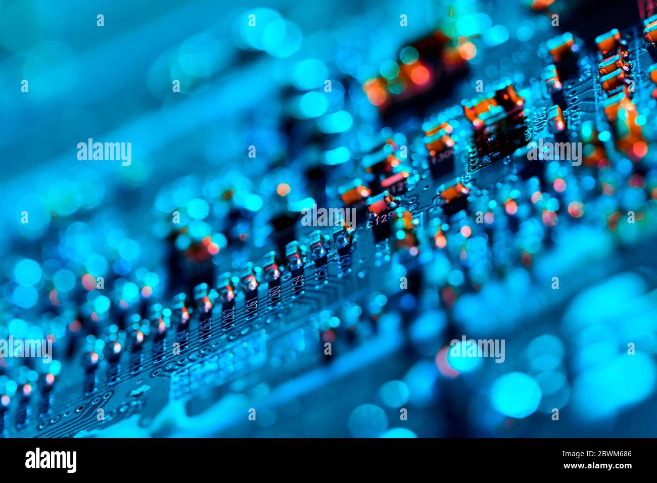 Electronic circuit board part of electronic machine component concept ...