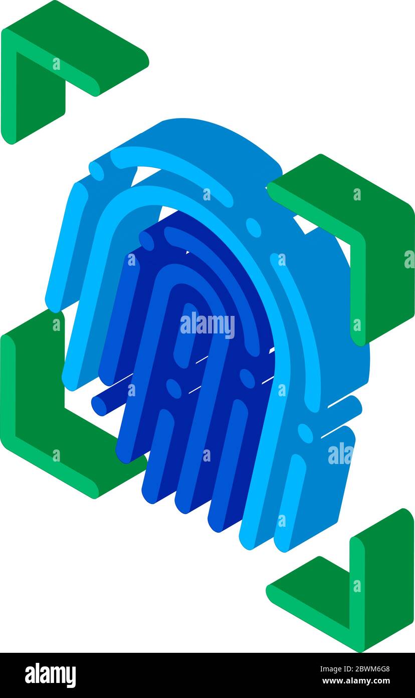 Fingerprint Dactylogram Scanner isometric icon vector illustration Stock Vector Image & Art - Alamy