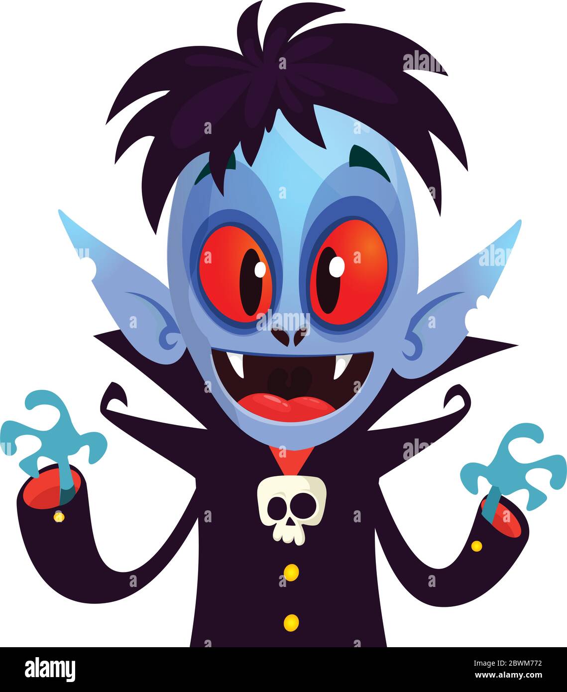 Cute cartoon vampire smiling. Vector illustration Stock Vector Image ...