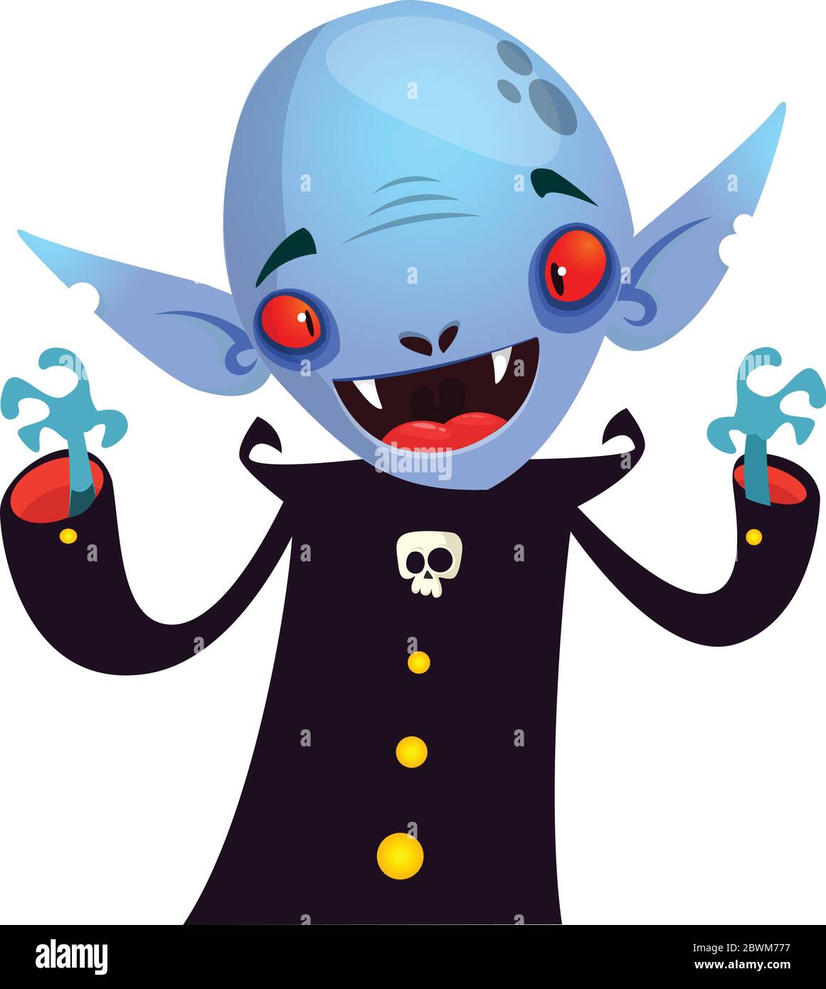 Cute cartoon vampire smiling. Vector illustration Stock Vector Image ...