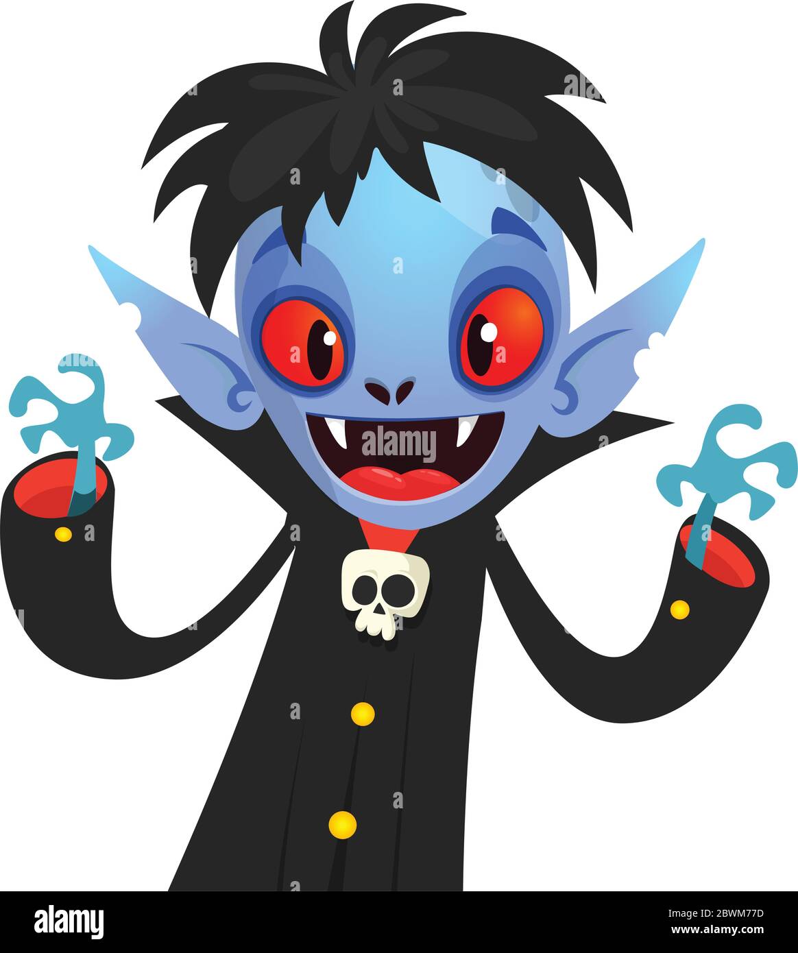 Cute cartoon vampire smiling. Vector illustration Stock Vector Image ...