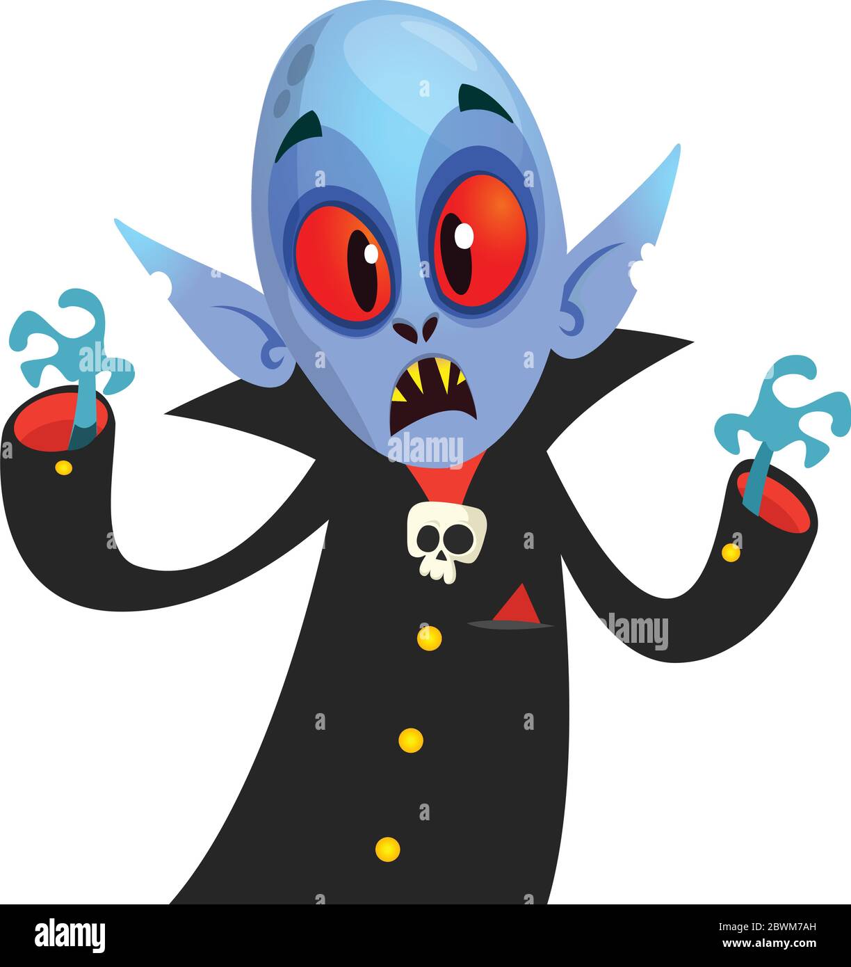 Cute cartoon vampire smiling. Vector illustration Stock Vector Image ...