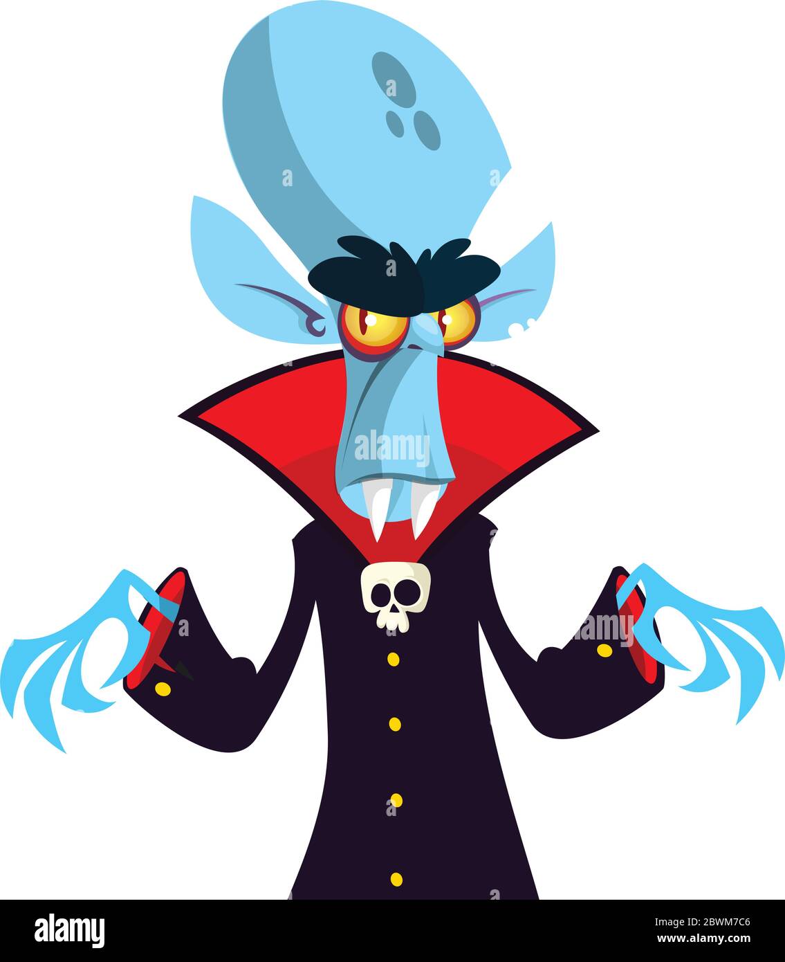 Cute cartoon vampire smiling. Vector illustration Stock Vector Image ...