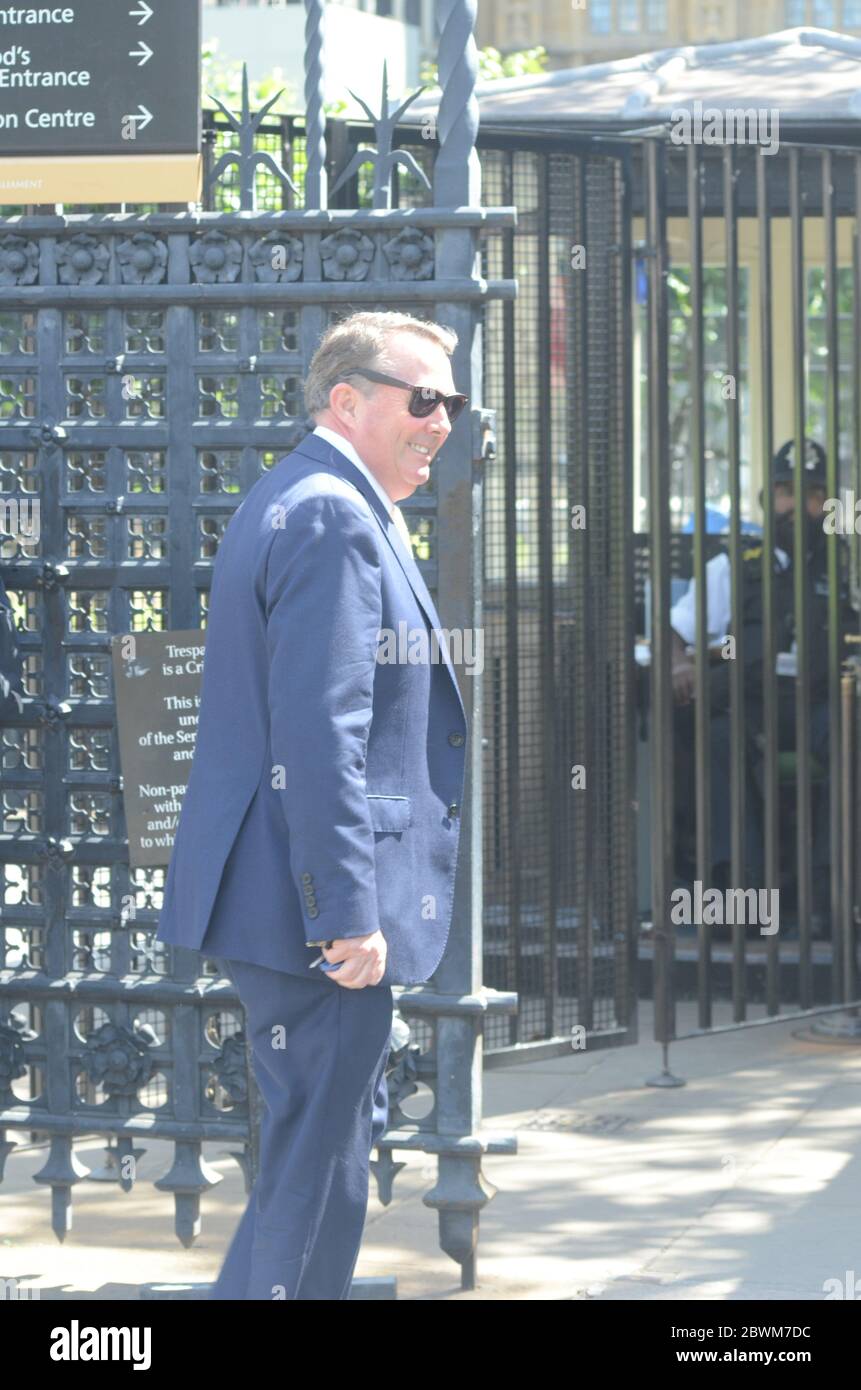 London, UK, 2 June 2020 Dr Liam Fox MP for North Somerset. Politians ...