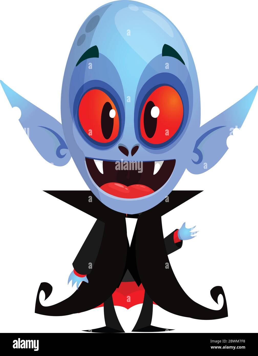 Cute cartoon vampire smiling. Vector illustration Stock Vector Image ...