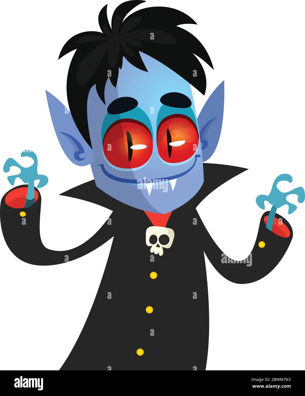 Cute cartoon vampire smiling. Vector illustration Stock Vector Image ...