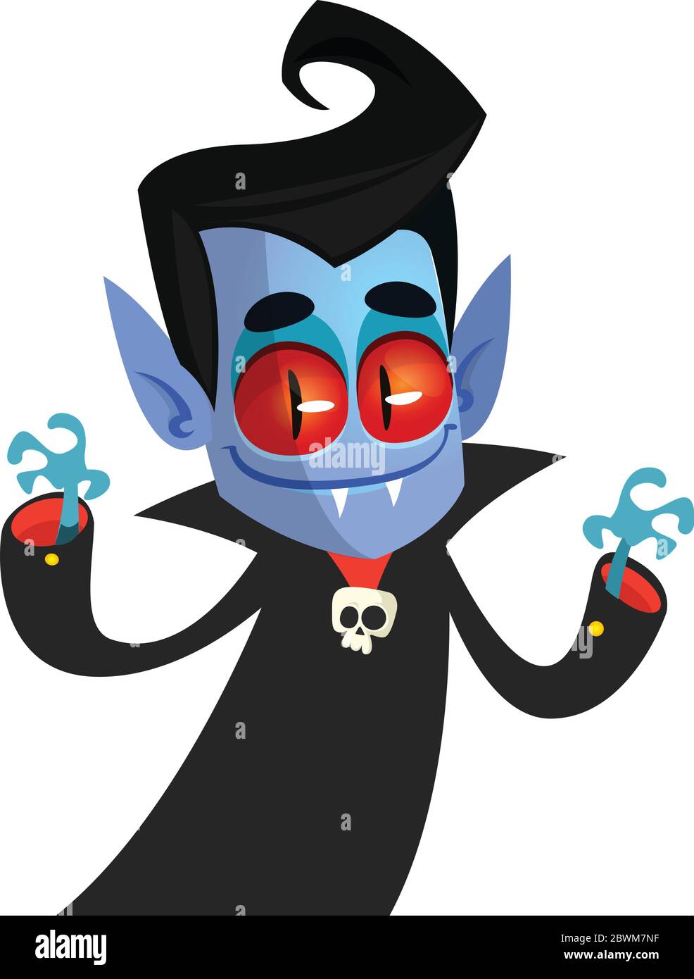Cute cartoon vampire smiling. Vector illustration Stock Vector Image ...