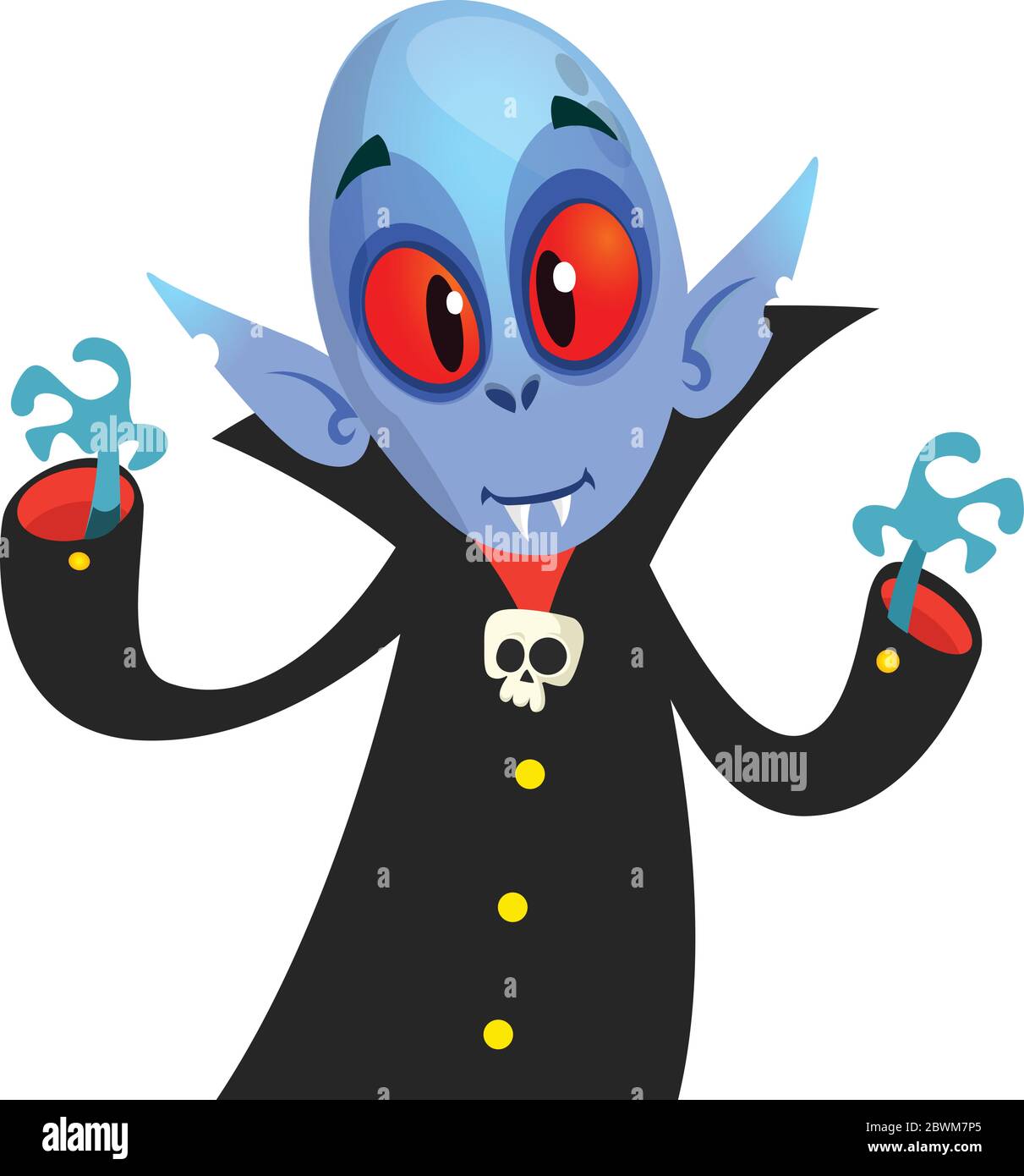 Cute cartoon vampire smiling. Vector illustration Stock Vector Image ...