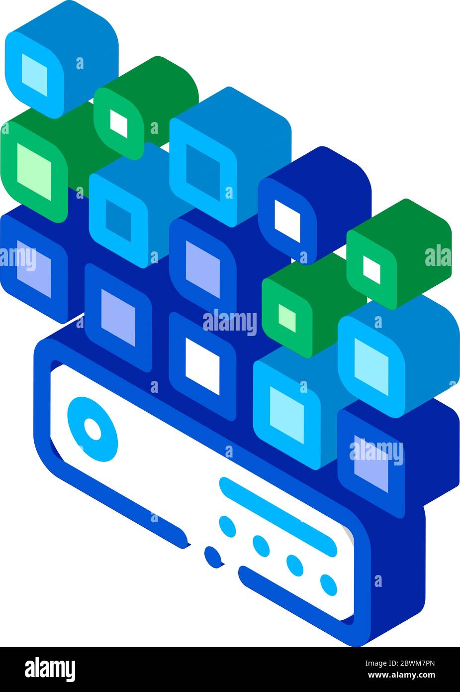 Networking Artificial Big Data Center isometric icon vector ...