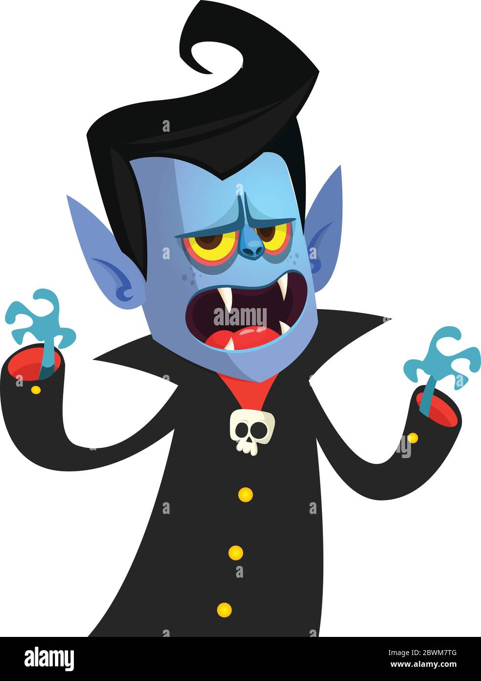 Cute cartoon vampire smiling. Vector illustration Stock Vector Image ...
