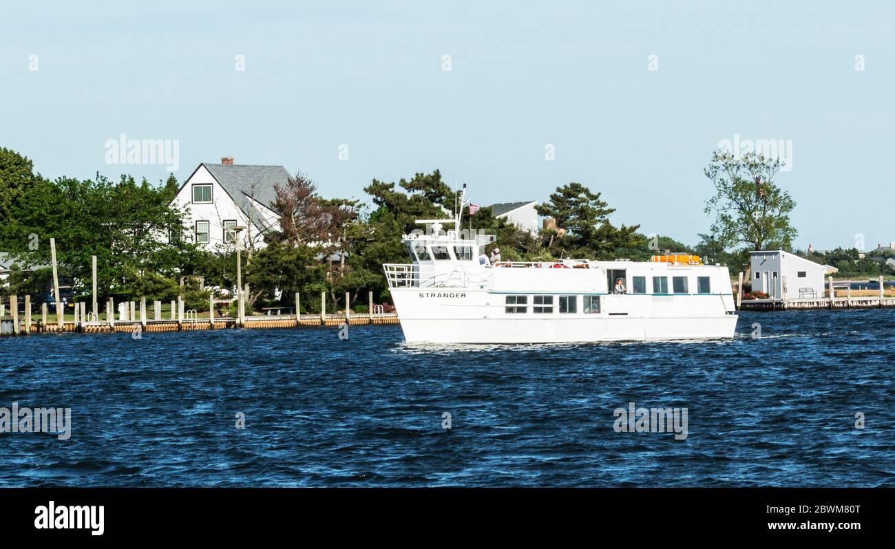 Bay Shore, New York, USA - 8 June 2019: A new Fire Island Ferry ship ...