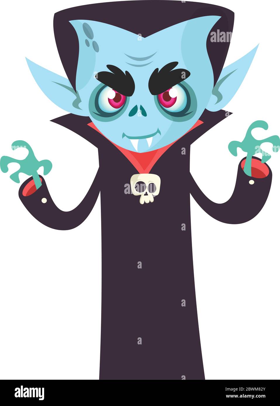 Cute cartoon vampire smiling. Vector illustration Stock Vector Image ...