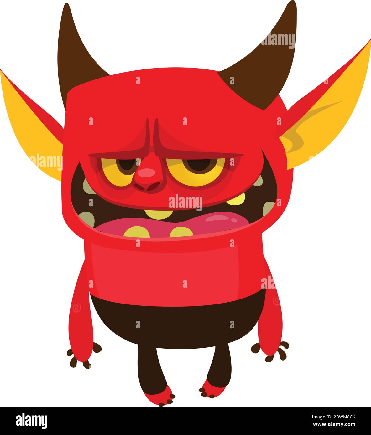 Cartoon funny devil laughing. Vector illustration for Halloween Stock ...