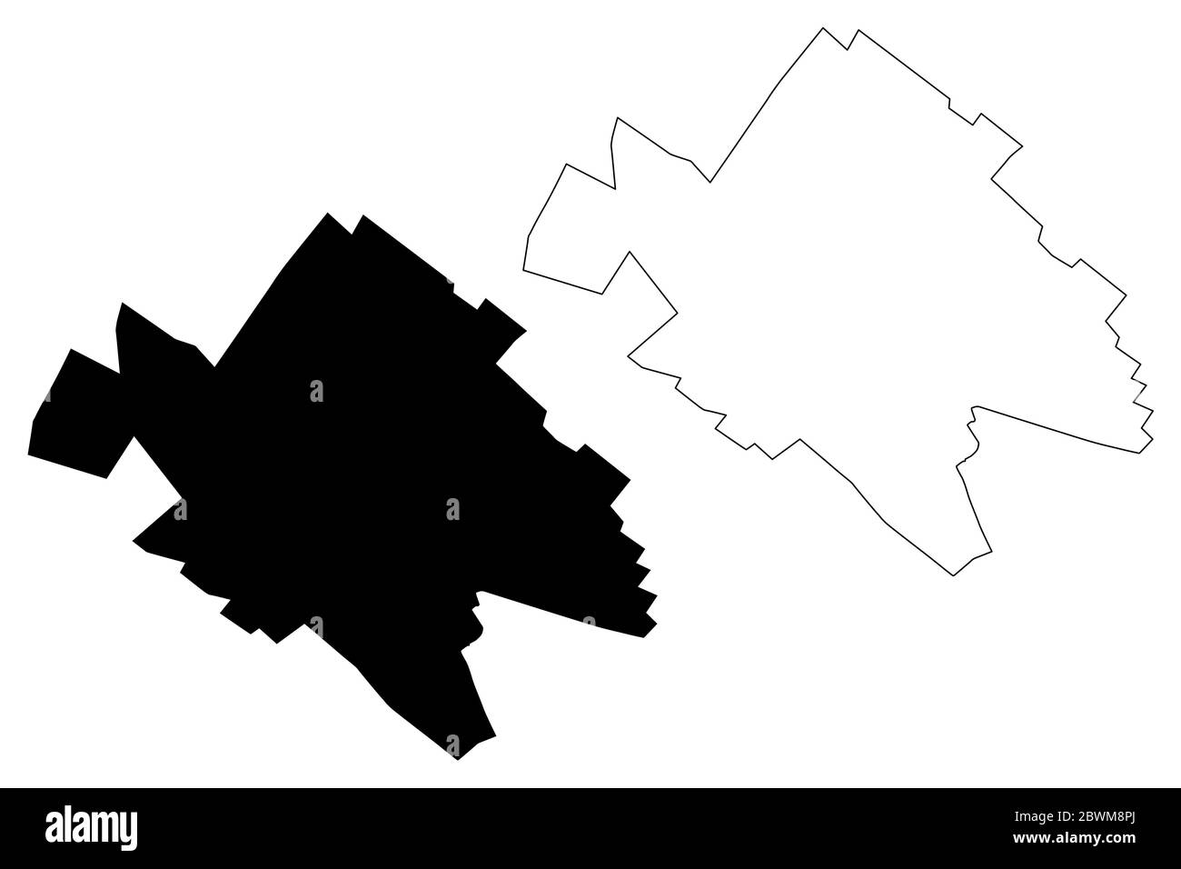 Yazd City (Islamic Republic of Iran, Persia, Yazd Province) map vector ...