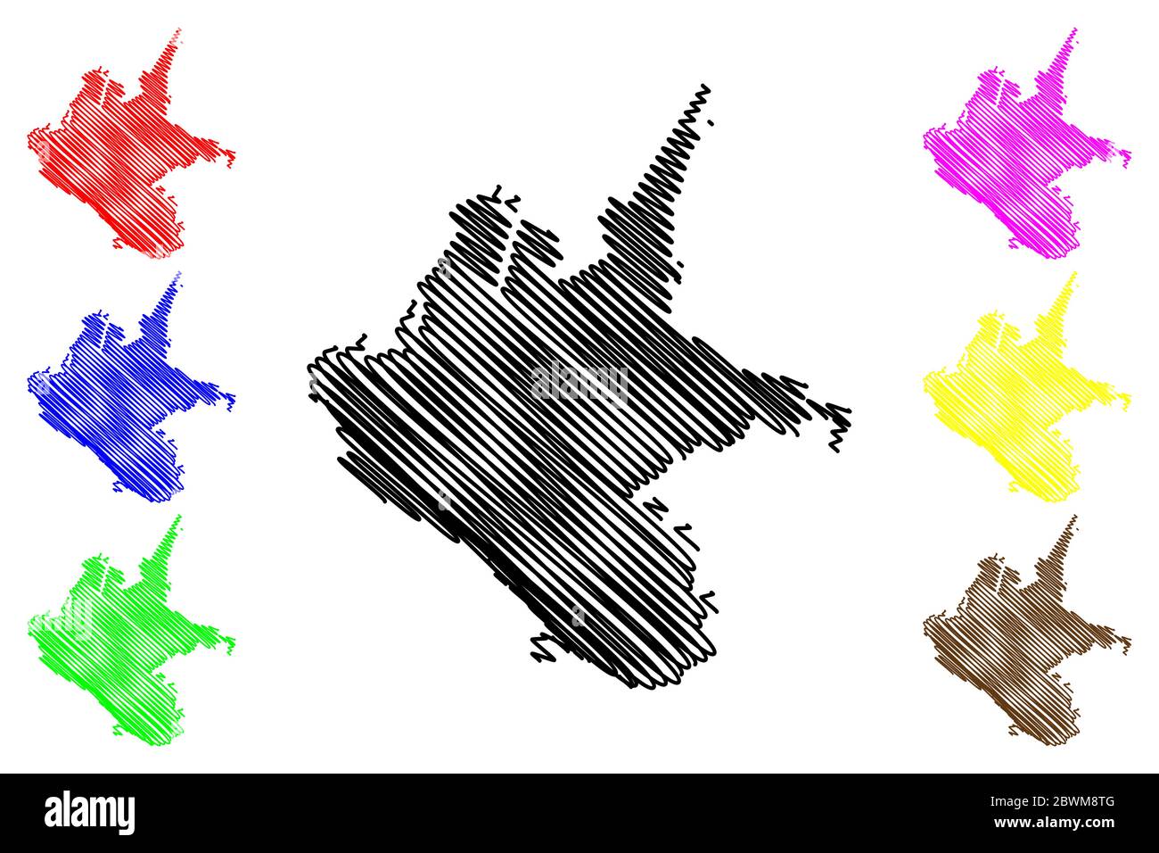 Larissa City (Hellenic Republic, Greece, Hellas, Thessaly) map vector ...