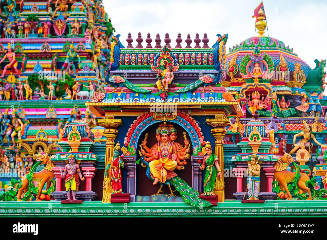 Chennai, India. Close view of religious figures of famous Arulmigu ...