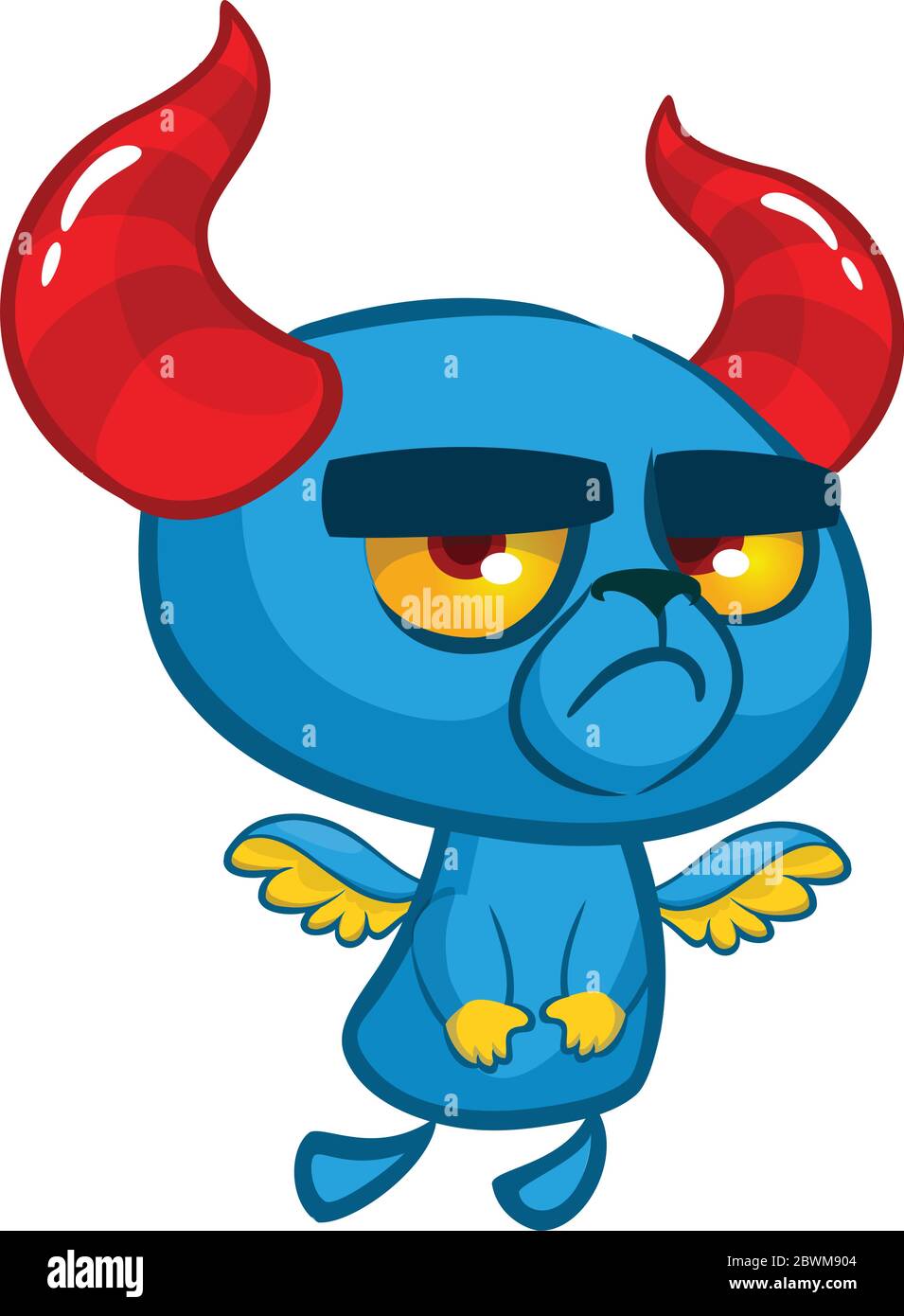 Funny cartoon monster. Vector illustration of cute monster creature ...