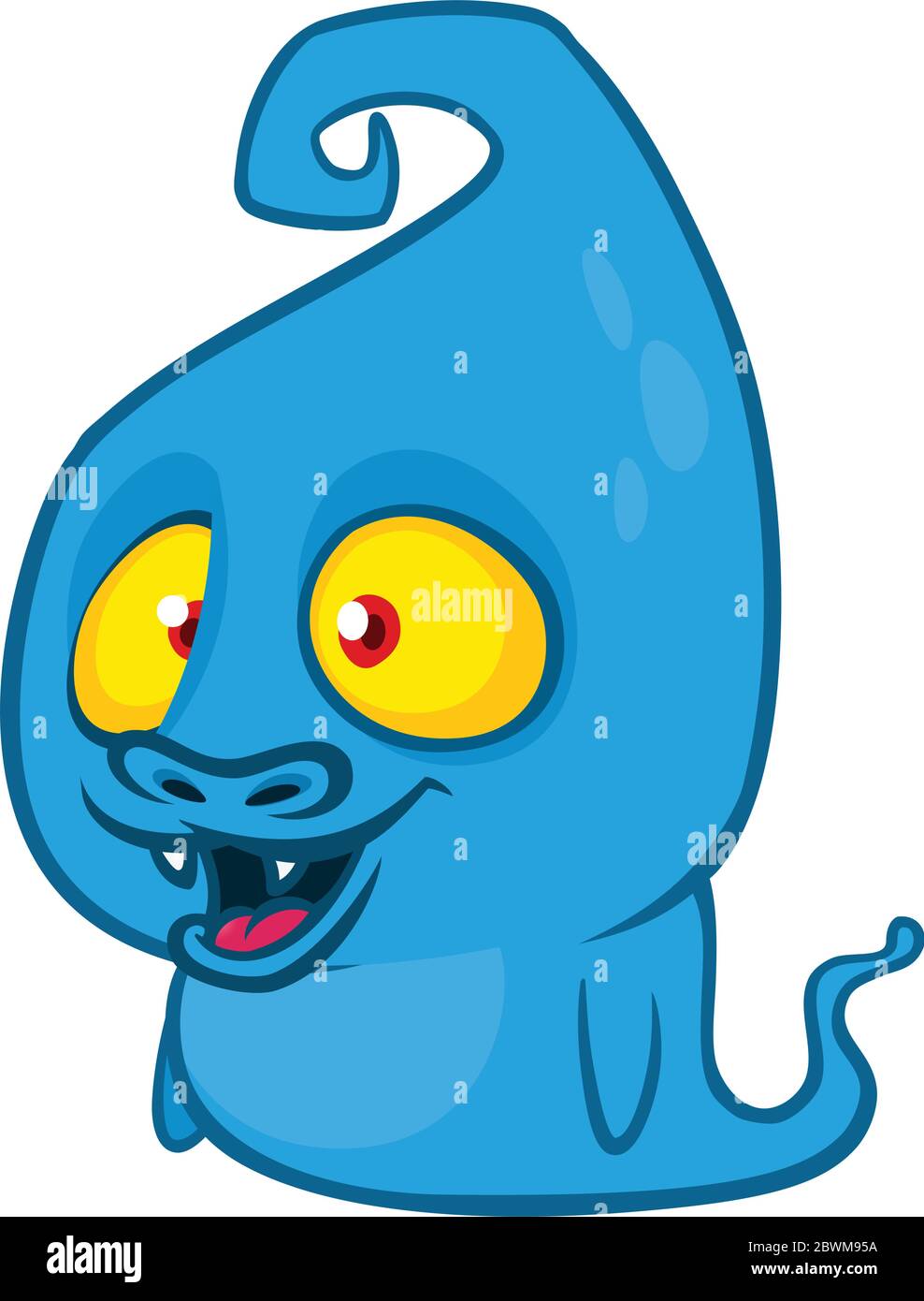 Scary cartoon little ghost . Halloween illustration Stock Vector Image ...