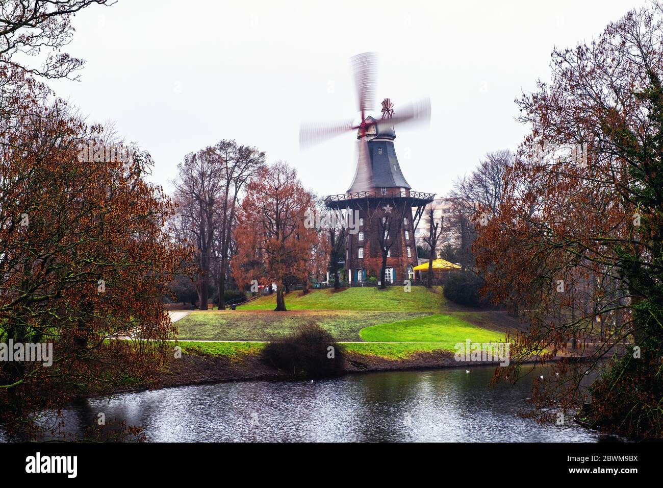Bremen, Germany. View of the Am Wall Windmill in Bremen, Germany during ...