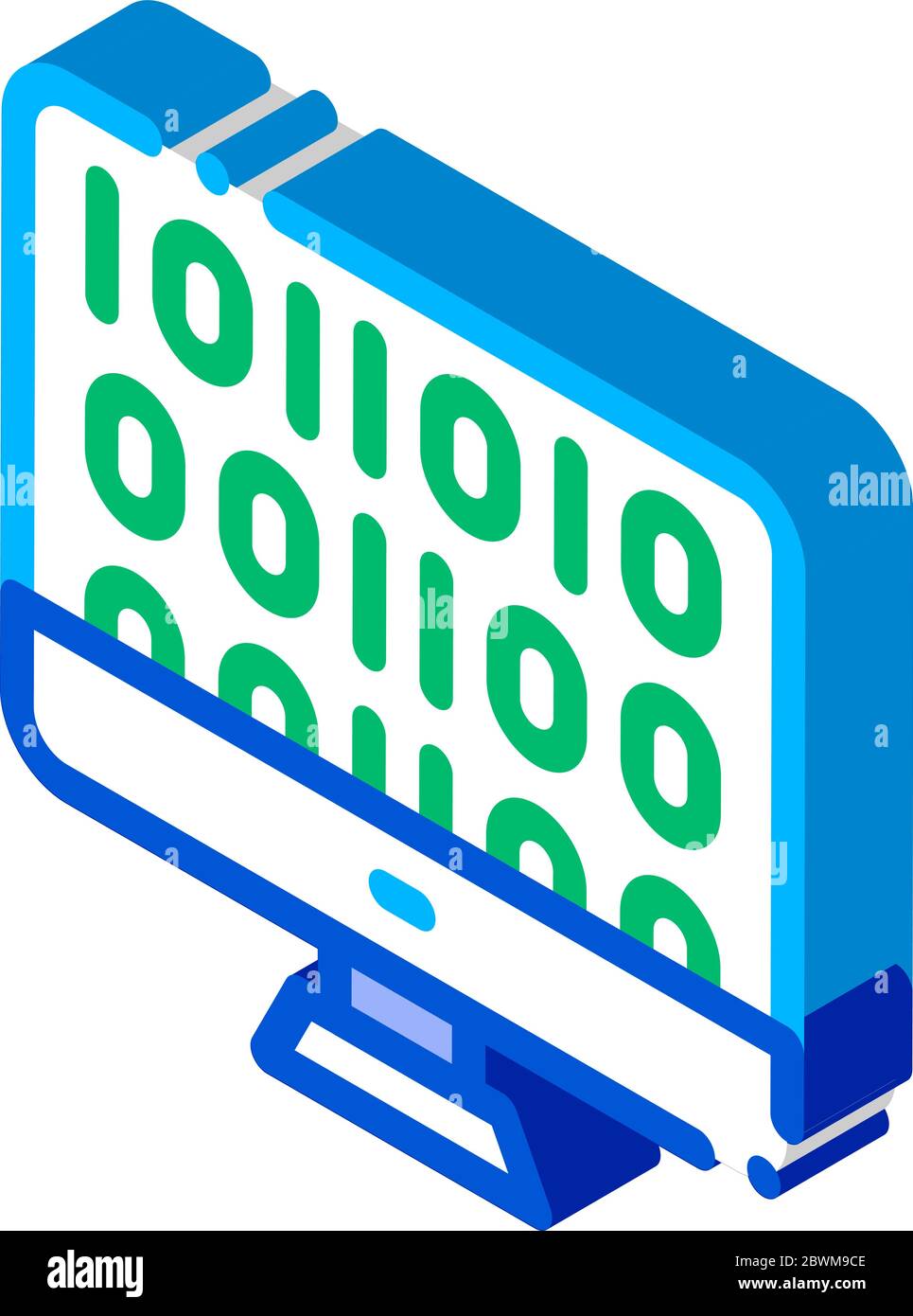 Artificial Intelligence Binary Code isometric icon vector illustration Stock Vector Image & Art ...