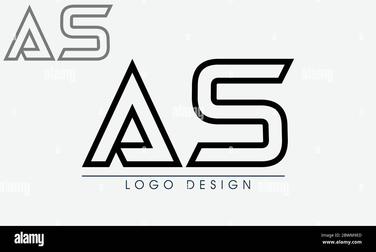 AS Letter Logo Design with Creative Modern Trendy Typography Stock ...