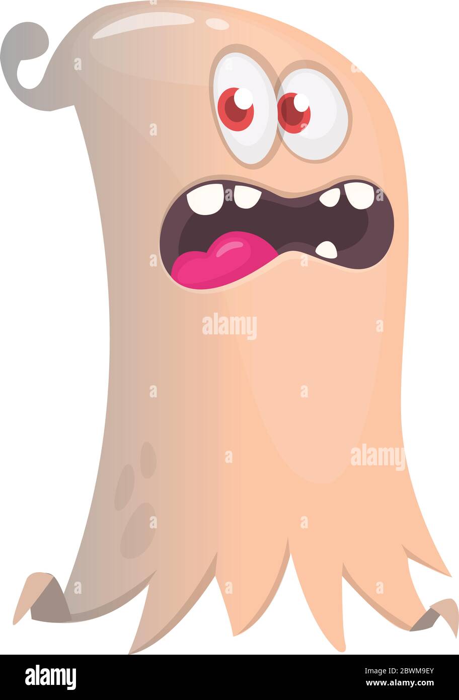 Scary cartoon little ghost . Halloween illustration Stock Vector Image ...