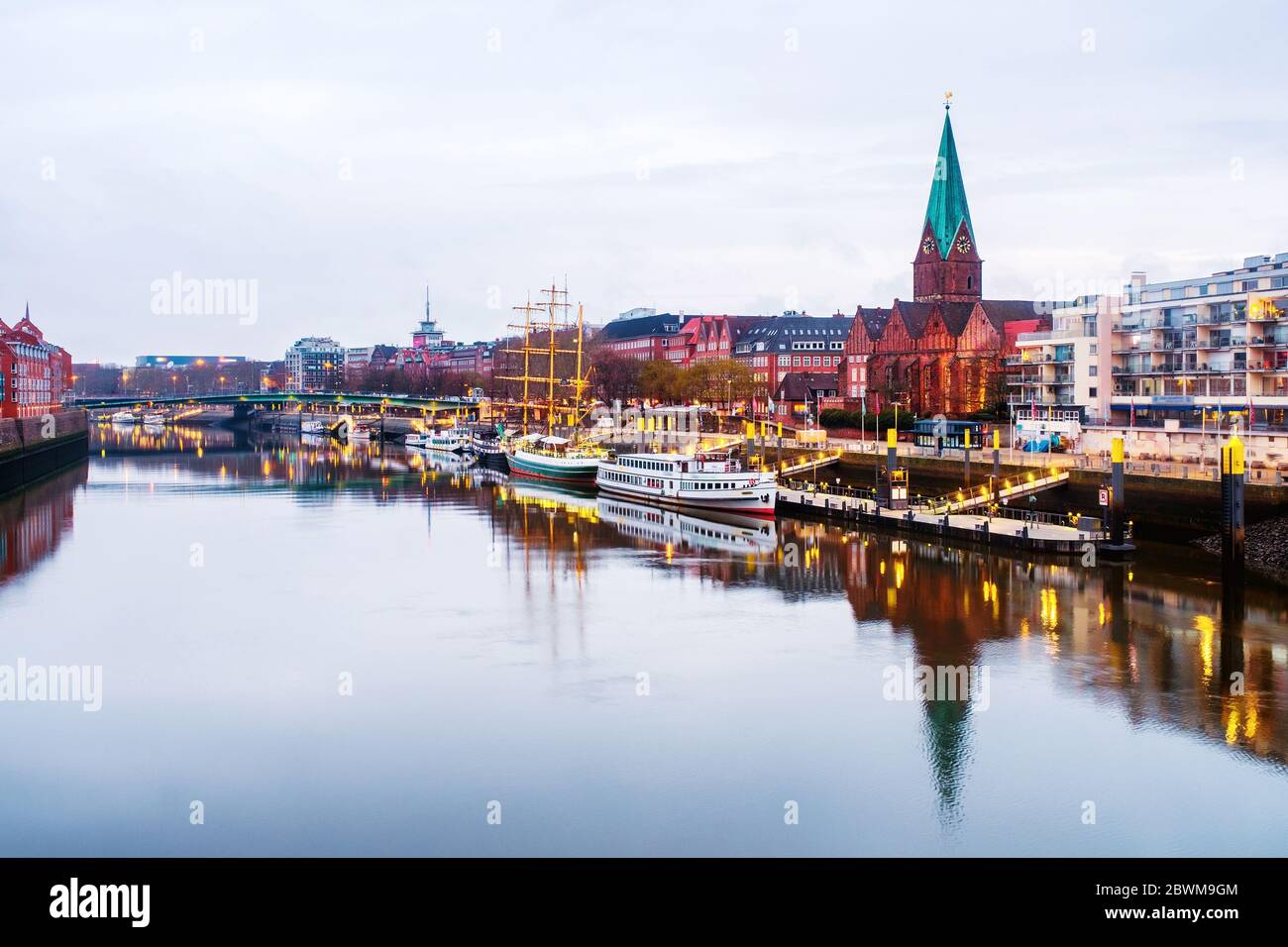 Bremen, Germany. View of the cityscape of Bremen, Germany at morning ...