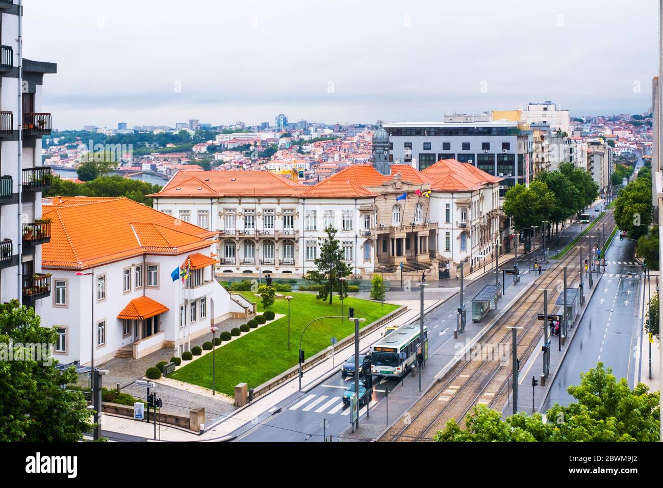 Gaia, Portugal. Aerial view of historical buildings in Gaia, Portugal ...