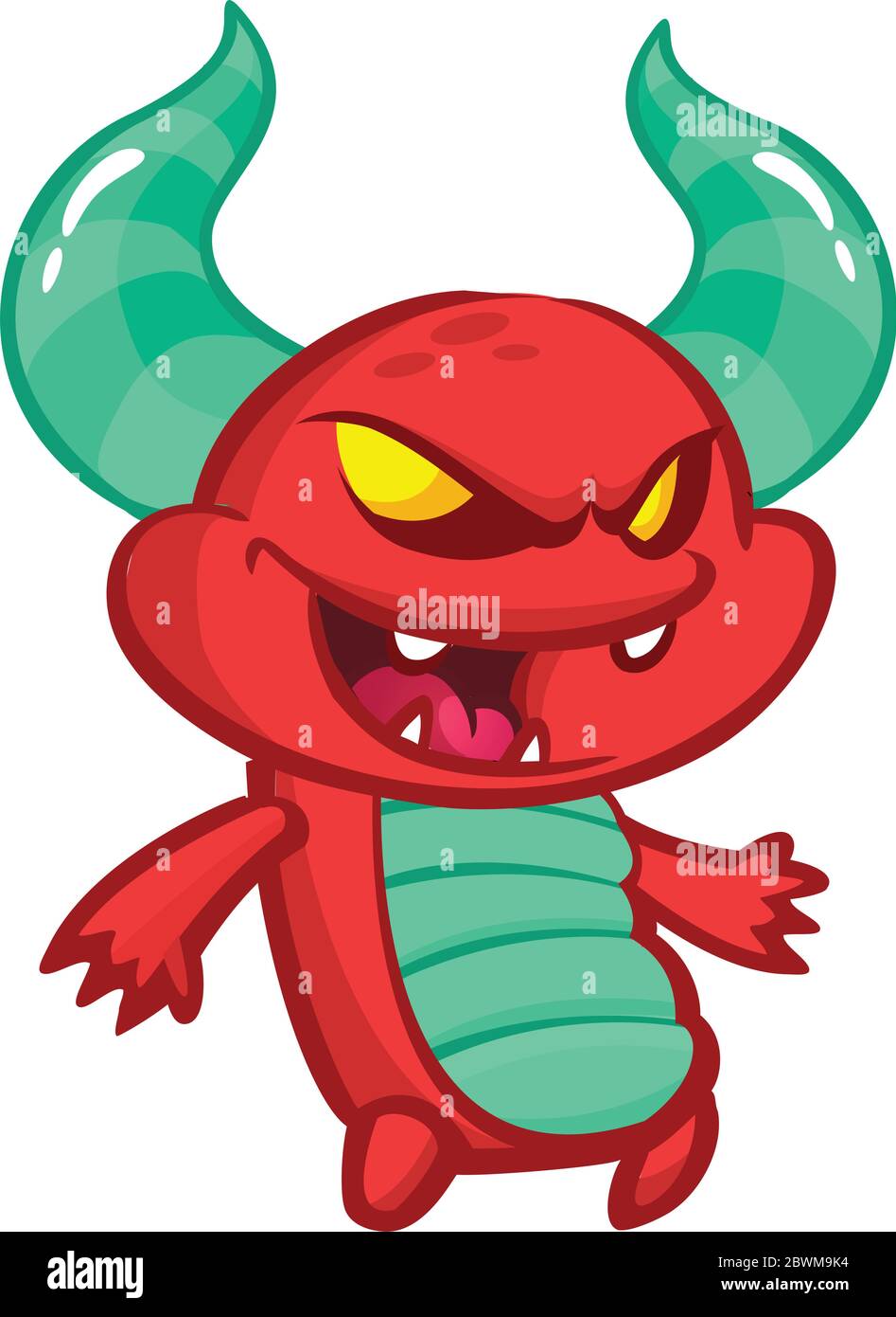 Angry cartoon red monster. Vector illustration for Halloween Stock ...