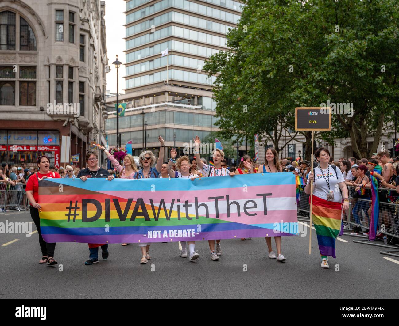 LONDON, ENGLAND - JULY 06: Placard held high during Pride In London ...