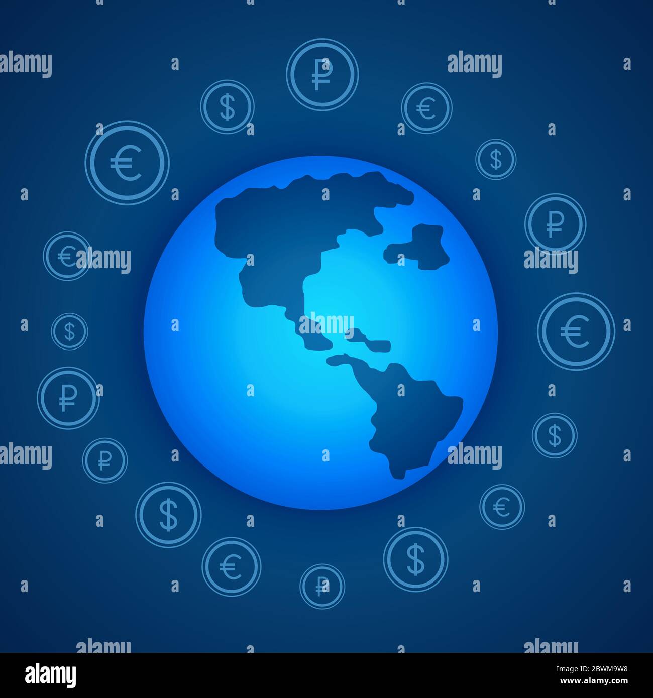 Creative Vector Illustration Of Global Currencies Icons Surrounding ...