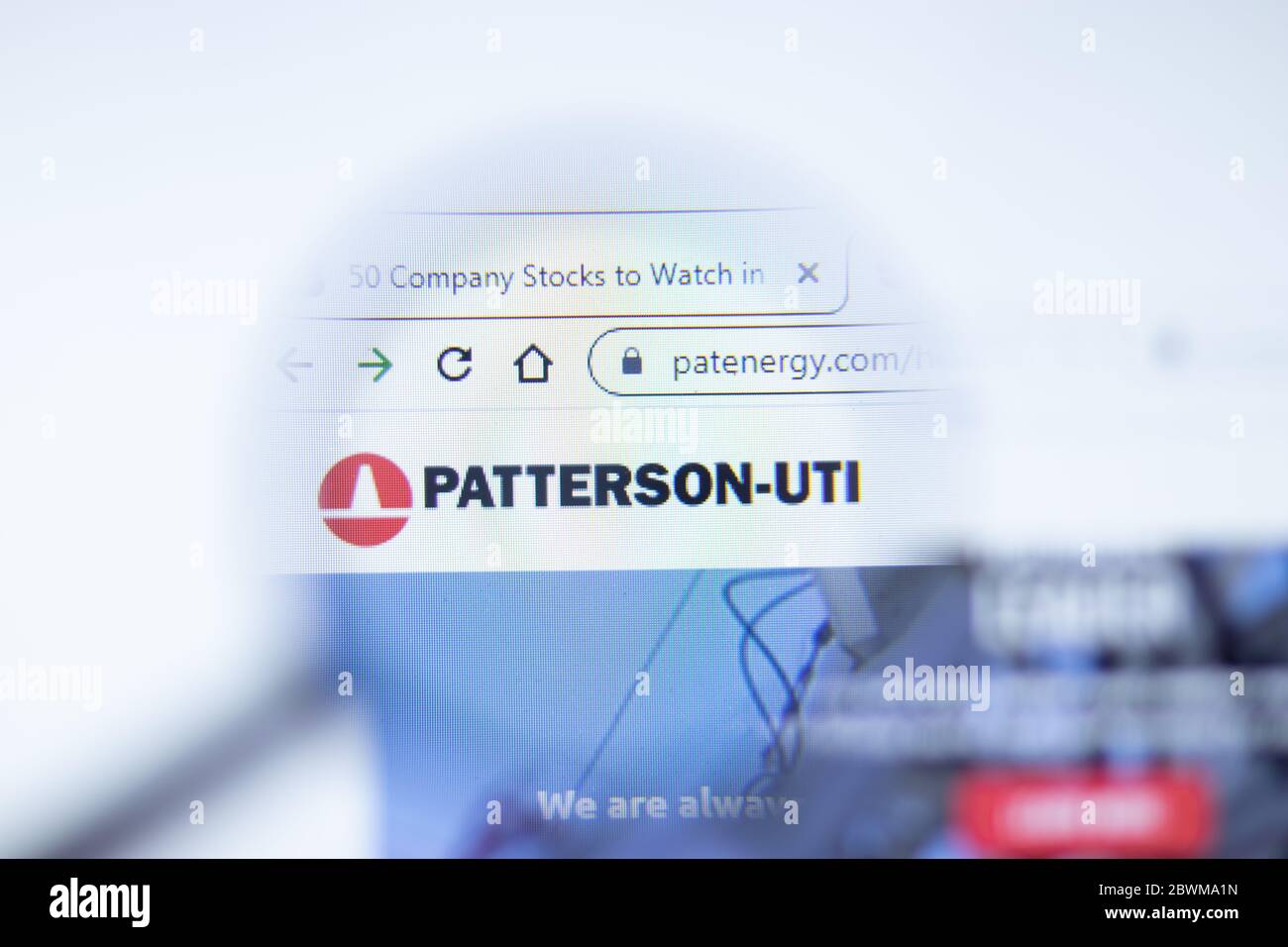 Moscow, Russia - 1 June 2020: Patenergy.com website page. Patterson-UTI ...
