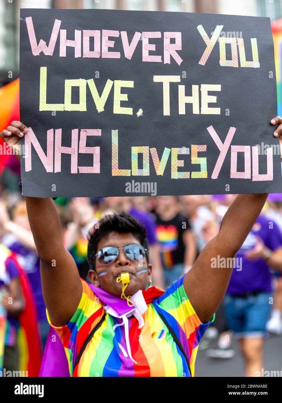 LONDON, ENGLAND - JULY 06: NHS during Pride In London 2019. Pride In ...