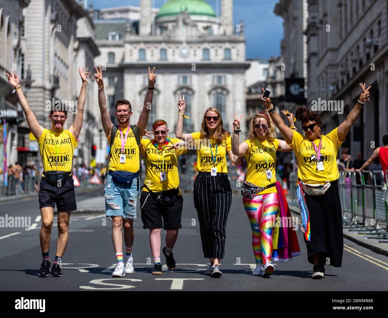 LONDON, ENGLAND - JULY 06: Pride in London Volunteers during Pride In ...