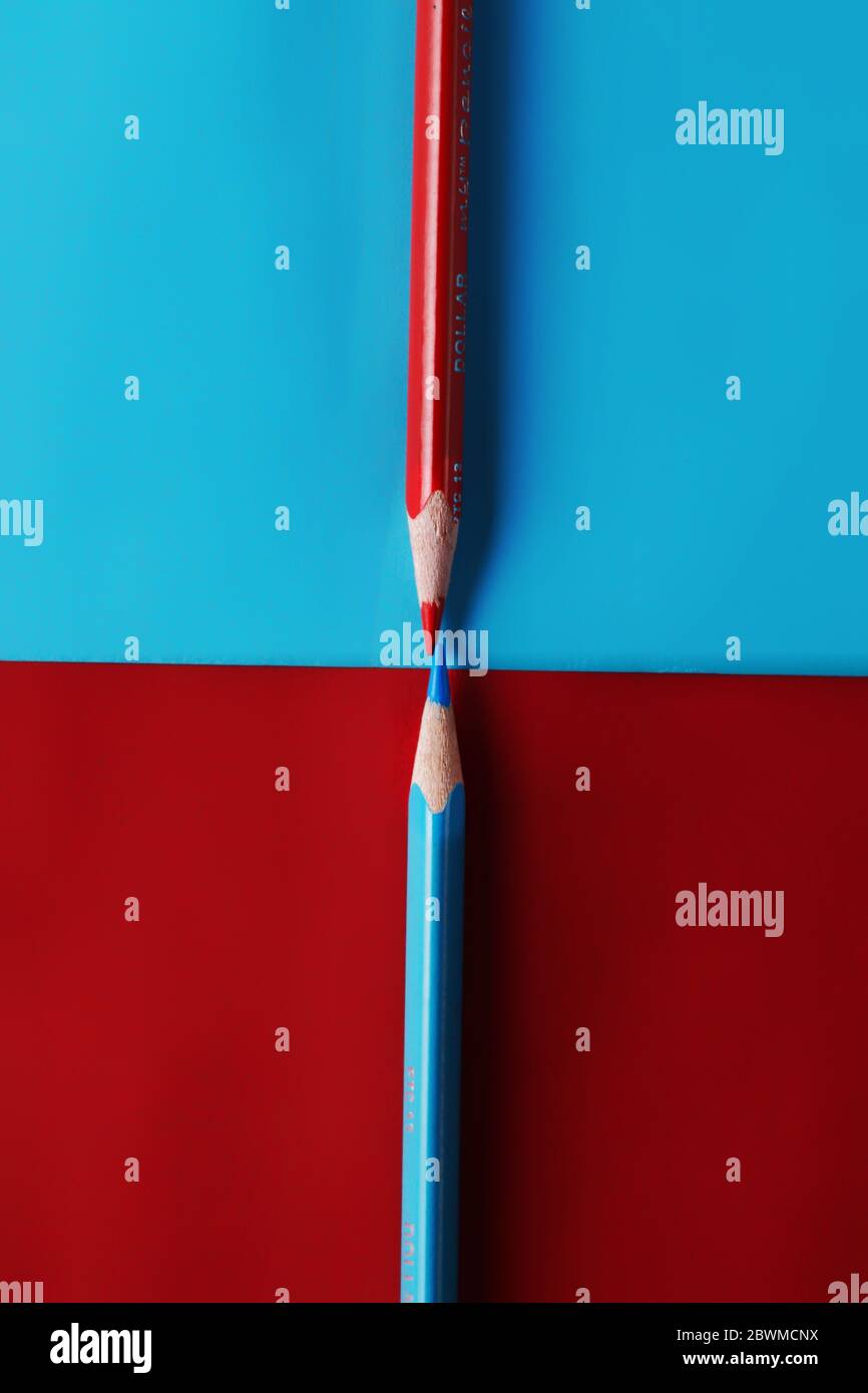 Pencil colours reflection on black background Stock Photo - Alamy