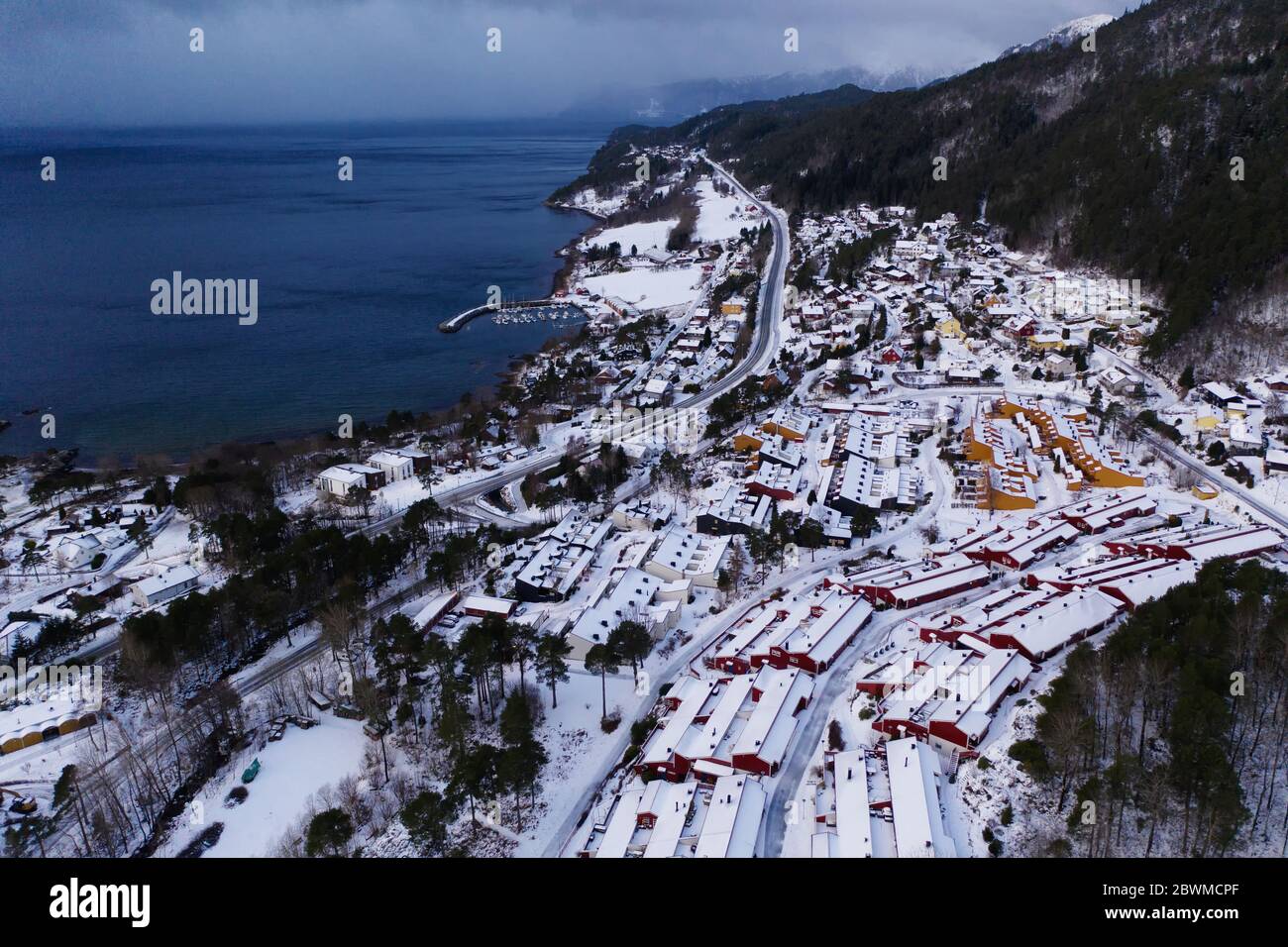 Molde, Norway. Aerial view of residential area in Molde, Norway during ...