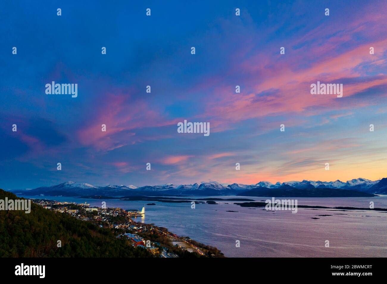 Molde, Norway. Aerial view of residential area in Molde, Norway in the ...