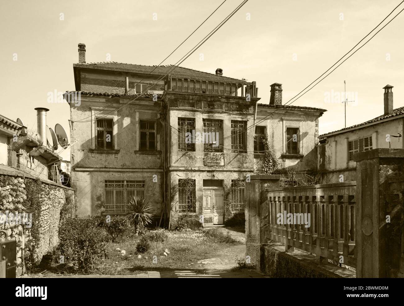 Deserted house in Shkoder. Albania Stock Photo - Alamy