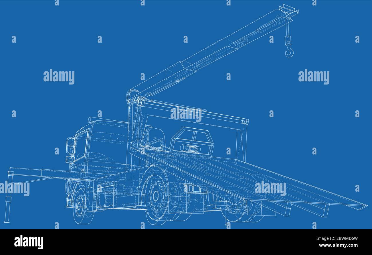 Tow Truck. Vector Illustration of Tow Truck. Towing. The layers of ...