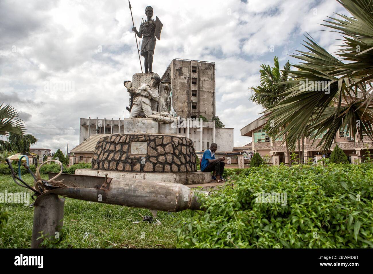 One of the most famous statues in Benin City is one of Gerneral Asoro ...