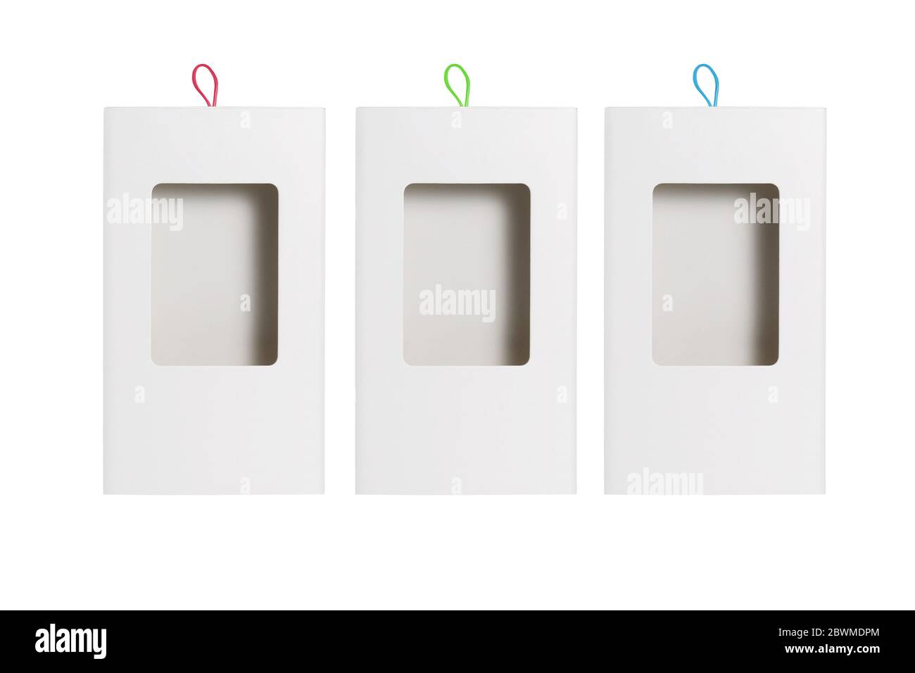 Paper Box with Plastic Transparent Window on White Background Stock ...