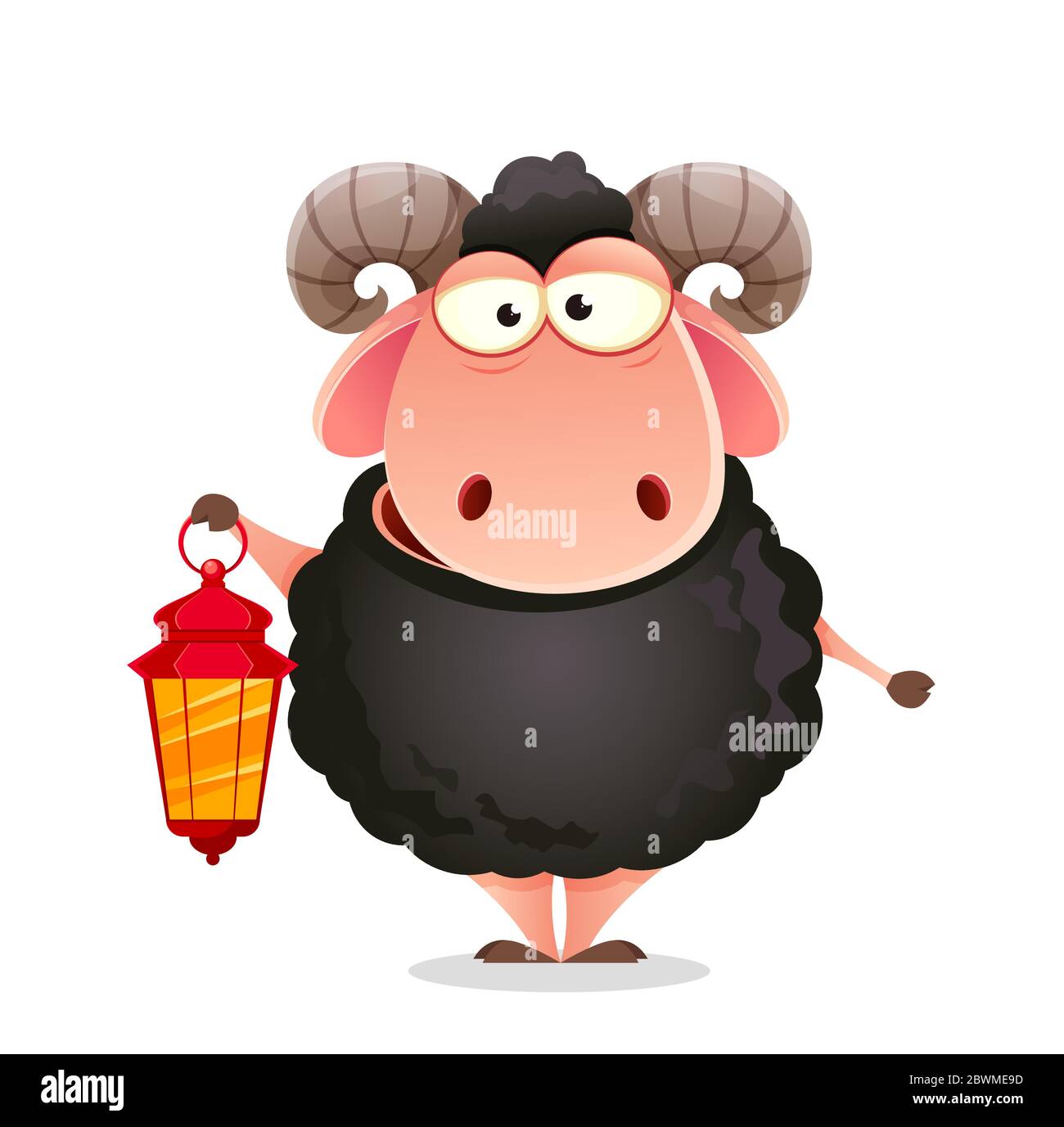 Eid al-Adha Mubarak. Traditional Muslim holiday. Kurban Bayrami. Funny ...