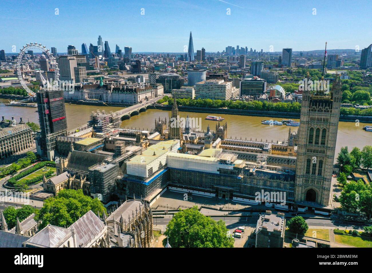 An aerial view of the palace of westminster hi-res stock photography ...