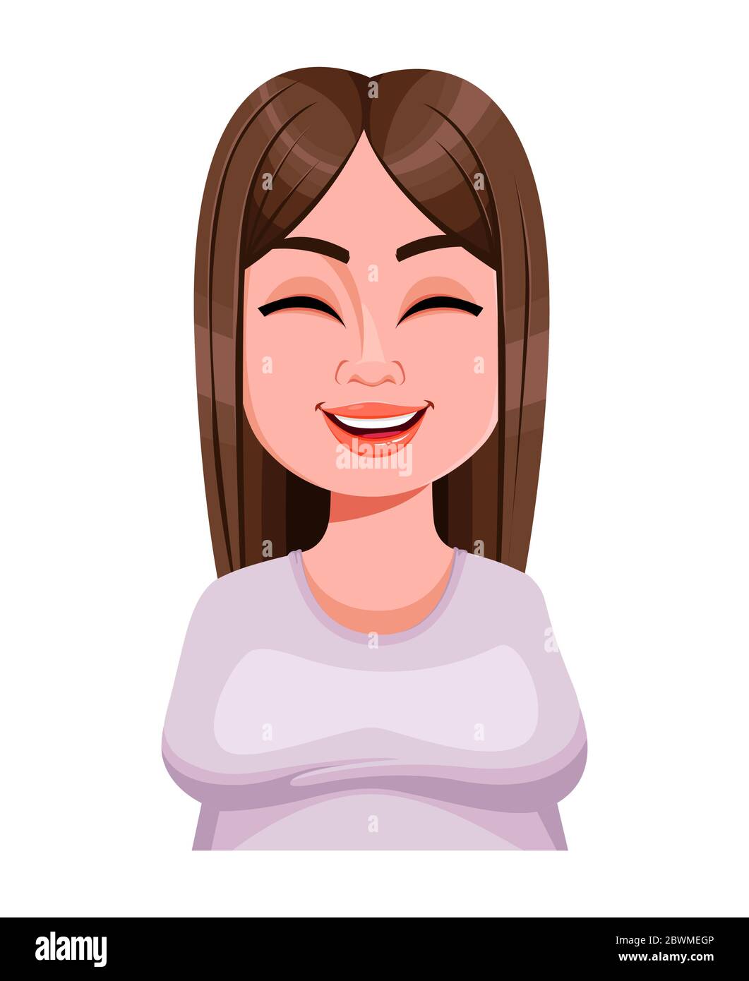 Face expression of beautiful plus size woman, laughing. Female emotion ...
