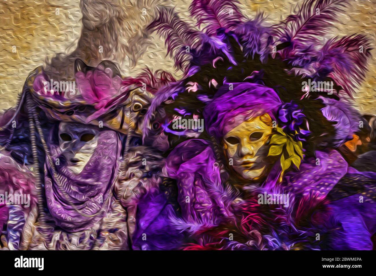 Carnival revelers wearing colorful and sophisticated costumes with ...