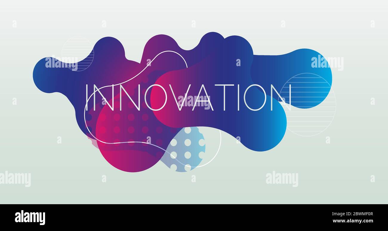 Creative vector illustration with colorful geometric shapes and word ...