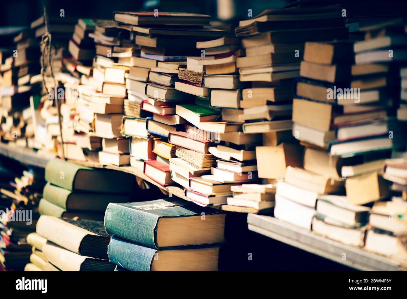 Stack of books at the bookshop old books Stock Photo - Alamy